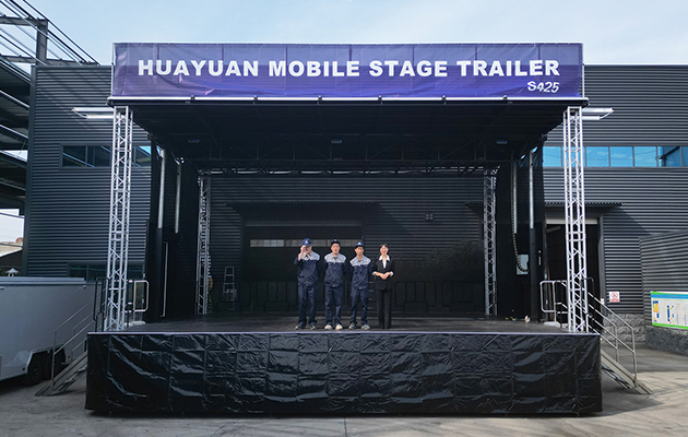 HY-S425 Mobile Stage Semi Trailer | 83㎡ Hydraulic Outdoor Stage with ...